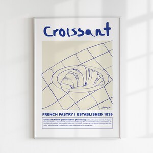 Croissant Poster - Food Print - French Croissant Poster - Bakery Art ...