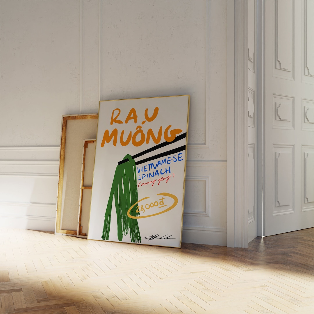 Rau Muong Morning Glory Poster, Vietnam Food Poster, Vietnamese ...