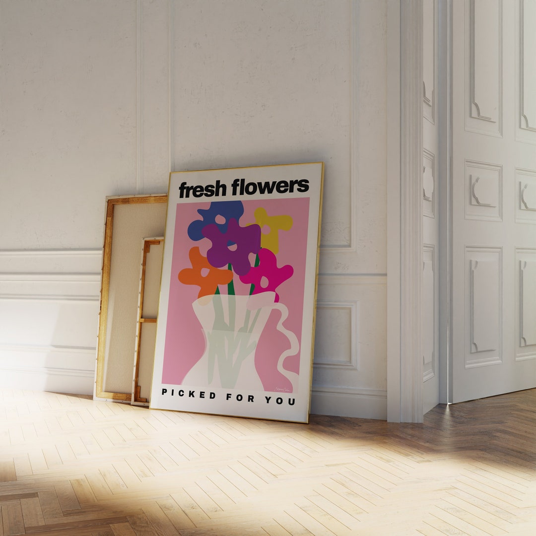 Fresh Flowers Poster - Botanical Poster - Pop Art Print - Floral ...
