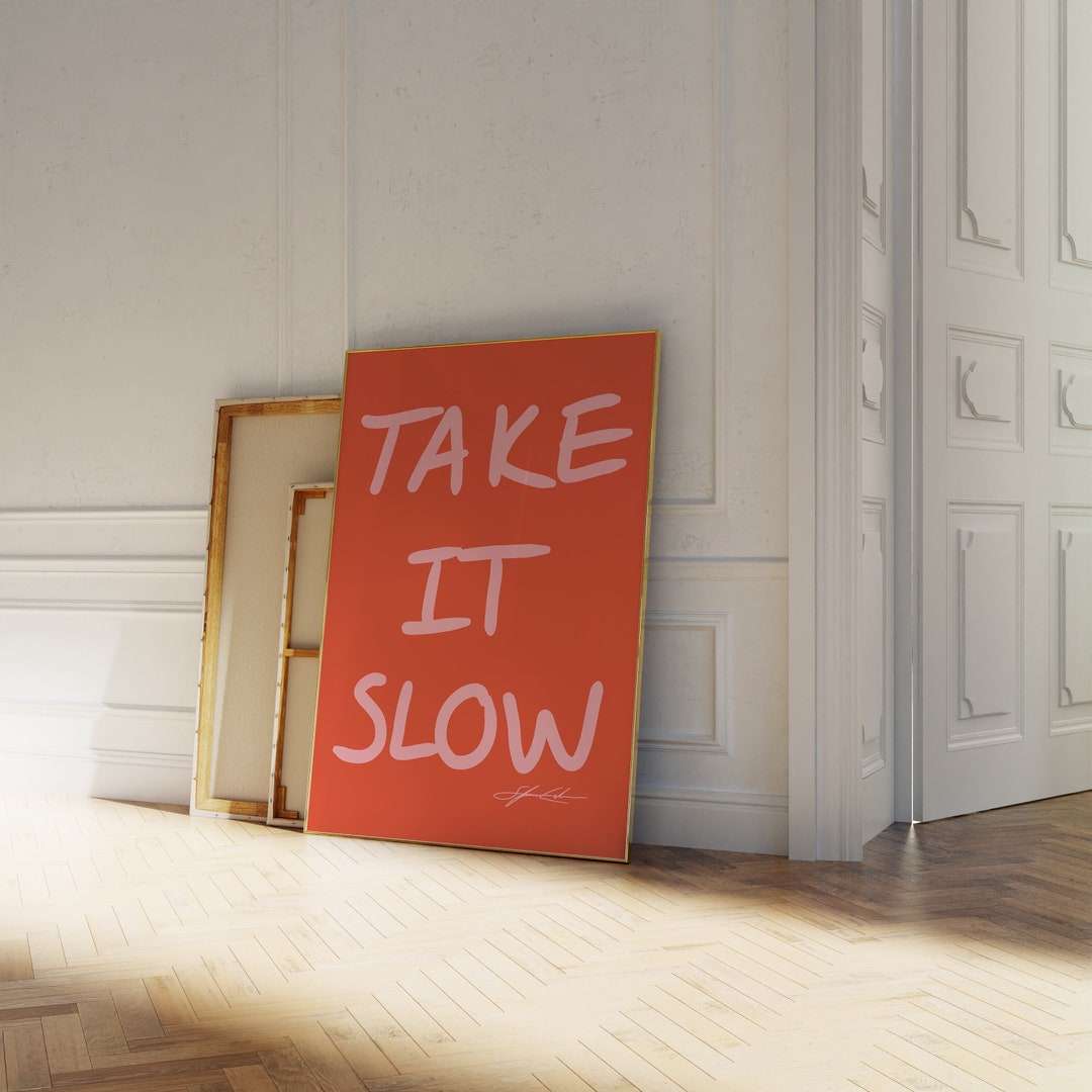 Take It Slow Print, Mid Century Print, Aesthetic Wall Art, 70s ...