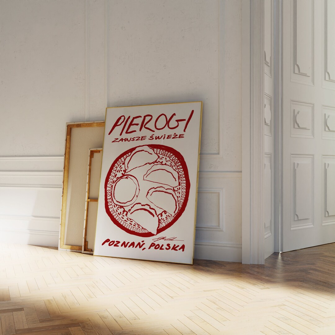 Pierogi Wall Art, Polish Dumplings Poster, Retro Food Poster, Bar Cart ...