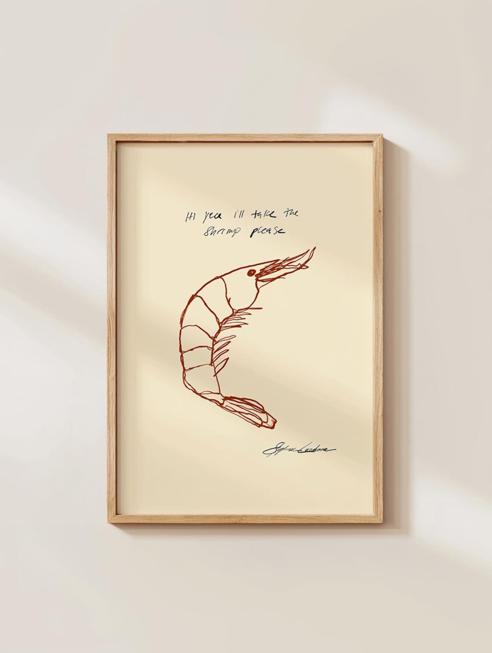 I'll Take the Shrimp Print: Coastal Kitchen Wall Art, Prawn Seafood ...