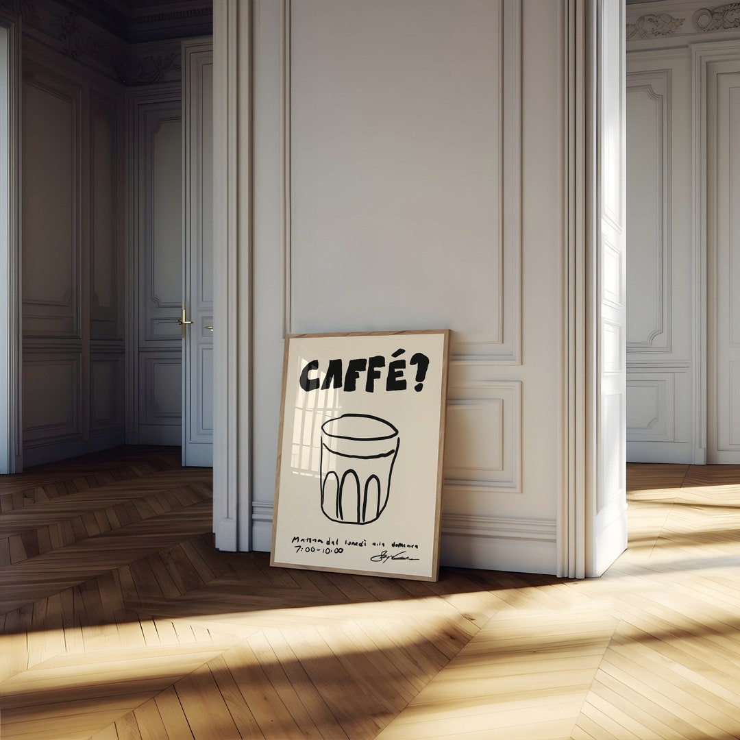 FRAMED Caffe Poster Caffe Poster, Retro Coffee Poster, Espresso Poster ...
