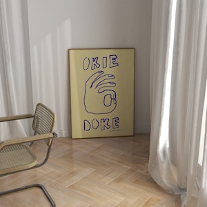 Okie Doke Print Trendy Wall Art, Mid Century Modern Print - Etsy