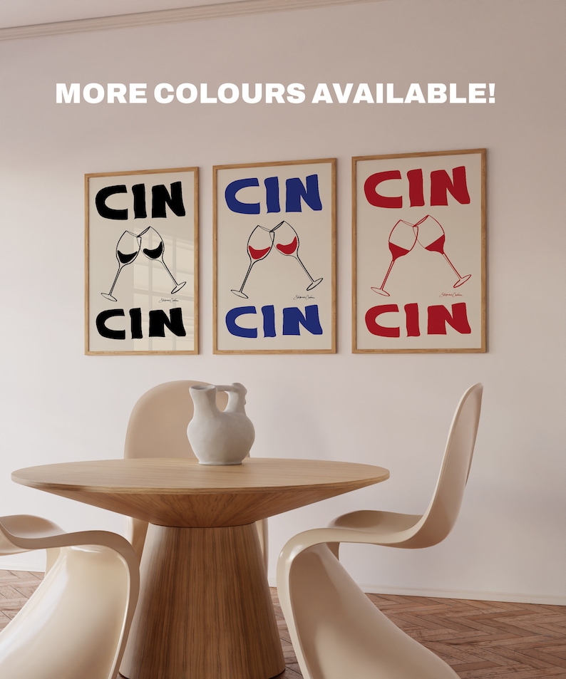 Cin Cin Print Retro Wine Print Bar Cart Art Retro - Etsy Australia