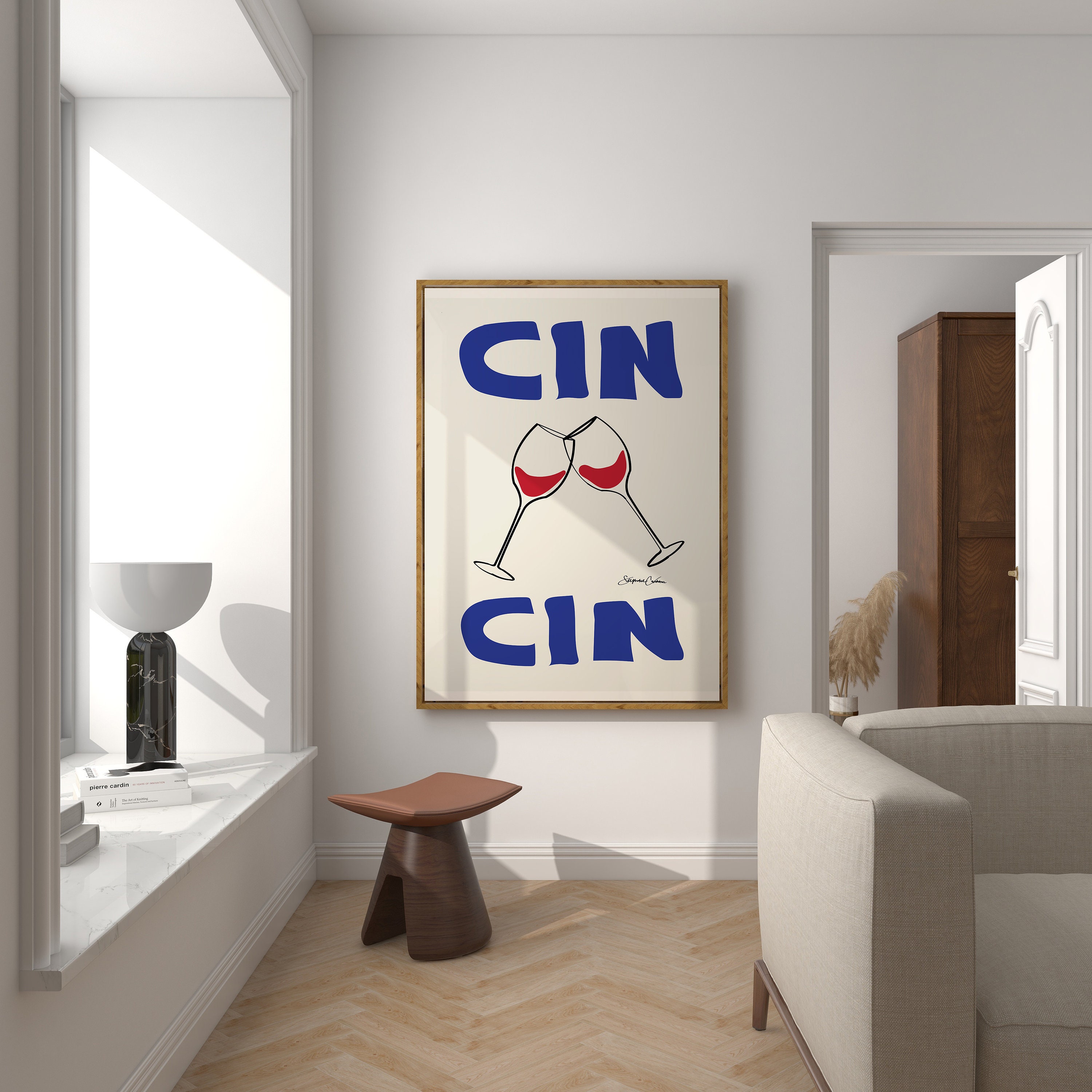 Cin Cin Print Retro Wine Print Bar Cart Art Retro - Etsy Australia