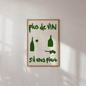 French Wine Poster - Retro Drink Poster - French Poster - Bar Cart Decor Print - Kitchen Art ...