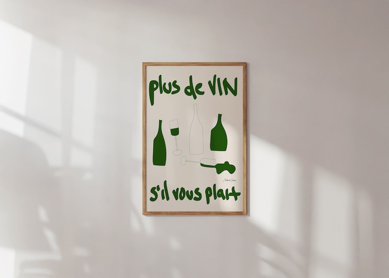 French Wine Poster Retro Drink Poster French Poster Bar - Etsy
