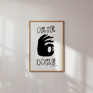 Okie Doke Print Trendy Wall Art, Mid Century Modern Print - Etsy