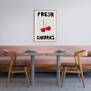 Fresh Cherries Poster - Fruit Poster - Pop Art Print - Food ...