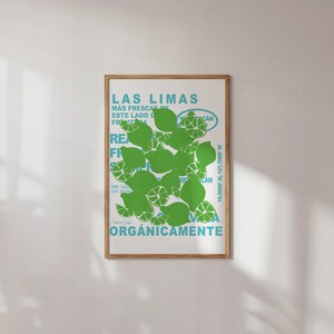 Lime Poster Fruit Poster Pop Art Print Food Illustration Fruit Market ...