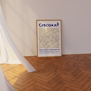 Croissant Poster - Food Print - French Croissant Poster - Bakery Art ...