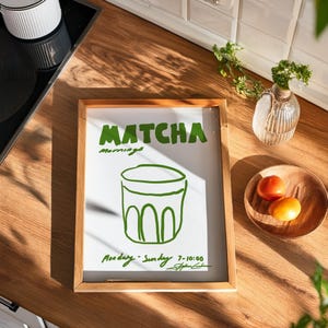 Matcha Poster, Trendy Print, Retro Coffee Poster, Vintage Food Poster ...