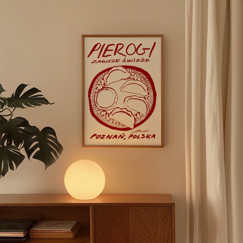 Pierogi Poster: Retro Polish Dumplings Print, Kitchen Wall Art - Etsy