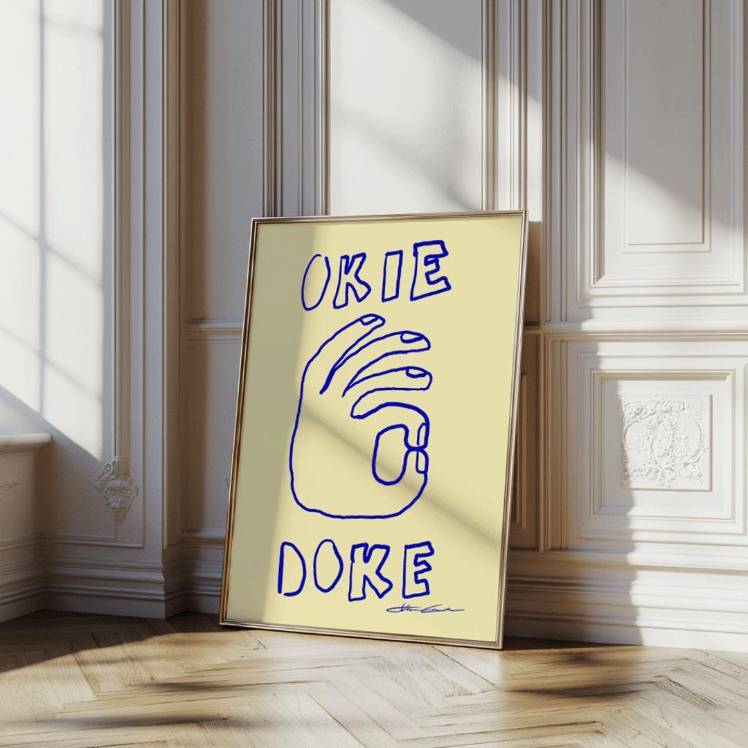 Okie Doke Print Trendy Wall Art, Mid Century Modern Print - Etsy