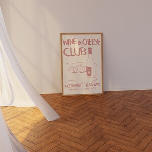 Wine and Cheese Club Poster - Vintage Food Poster - Wine Print - Retro ...