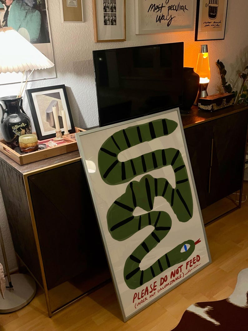 Stampa "Non dare da mangiare al serpente", arredamento di metà secolo ...