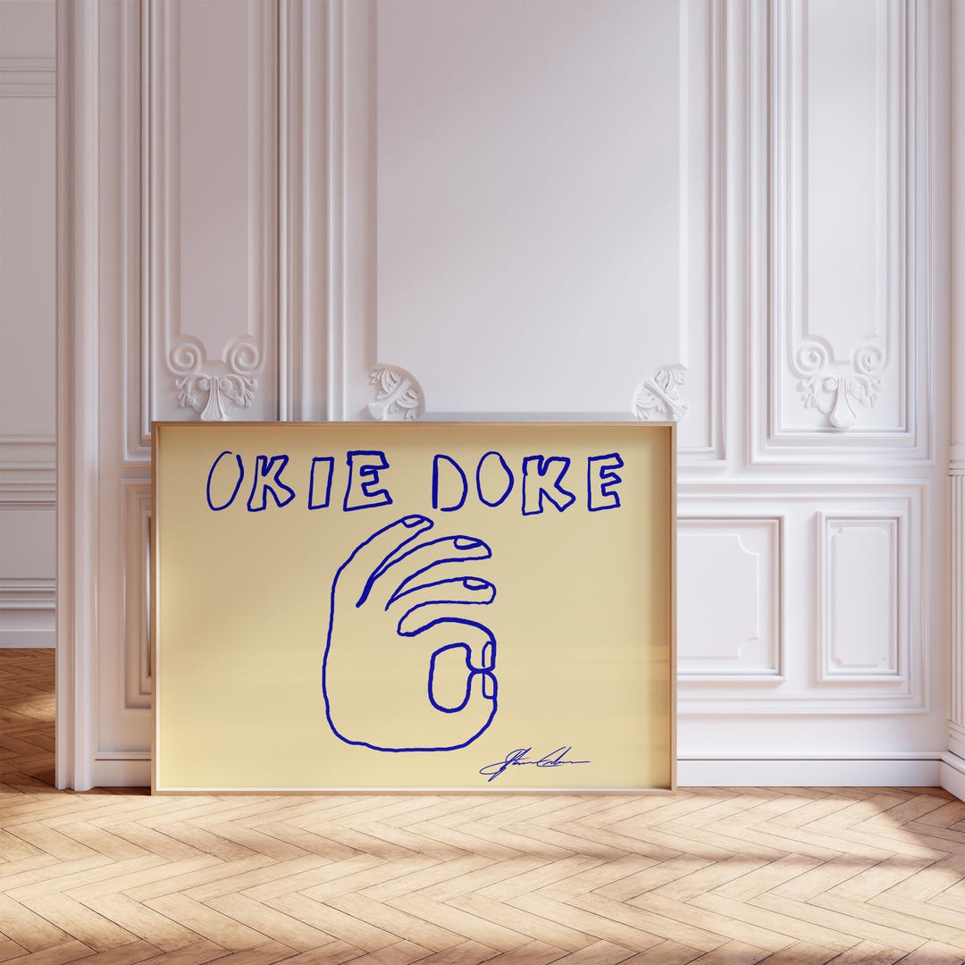 Okie Doke Horizontal Poster, Mid Century Aesthetic Wall Art, Living ...