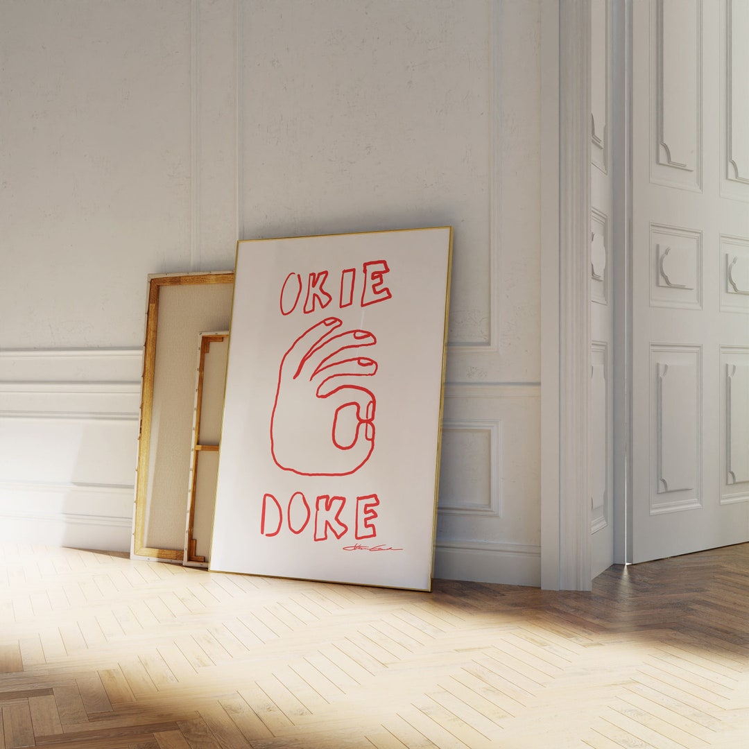 Okie Doke Print, Mid Century Print, Aesthetic Wall Art, Typography ...