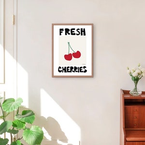 Fresh Cherries Poster - Fruit Poster - Pop Art Print - Food ...
