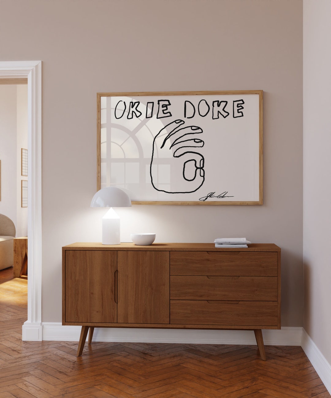 Okie Doke Horizontal Print, Mid Century Aesthetic Wall Art, Trendy ...