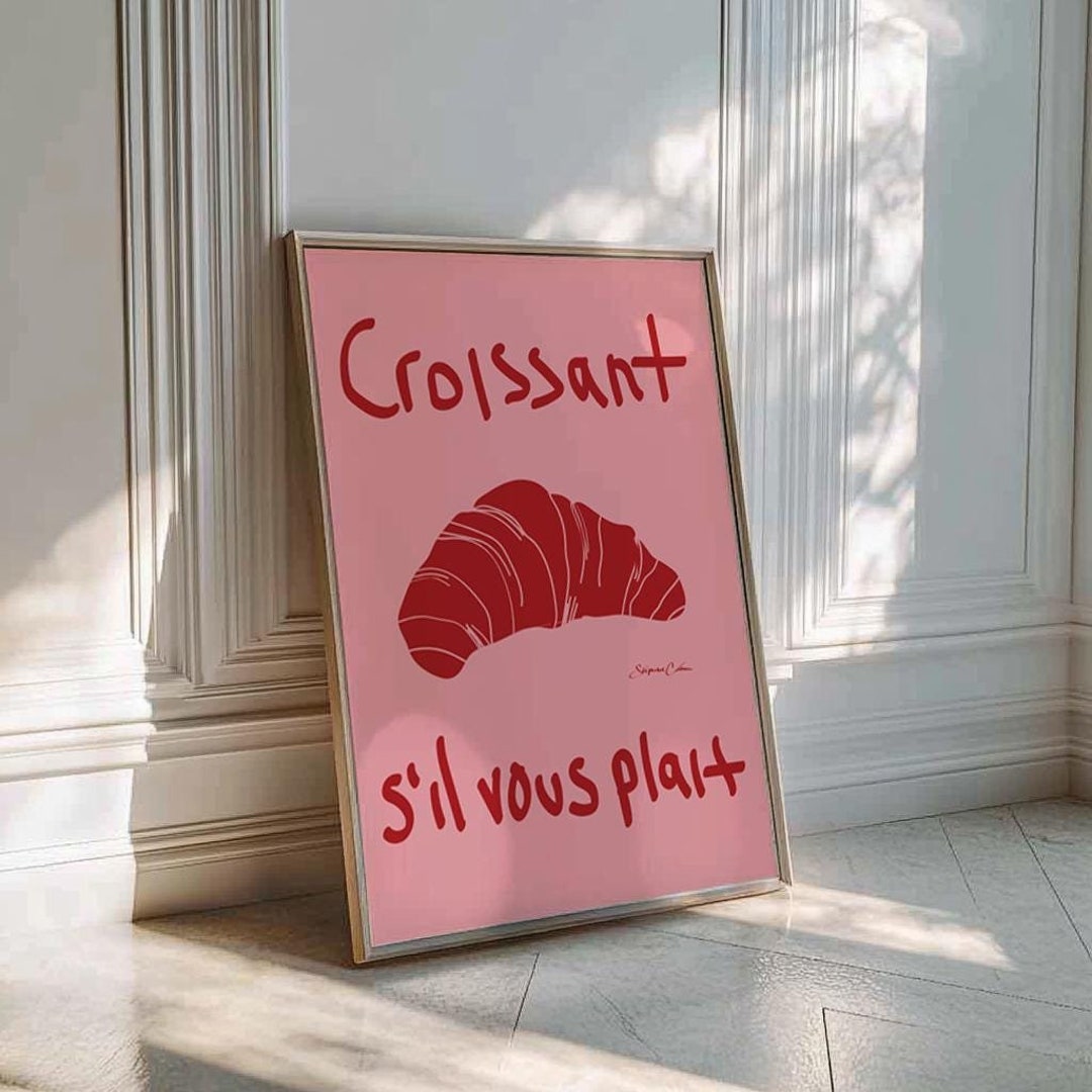 Croissant S'il Vous Plait Print: Retro Kitchen Poster - Etsy