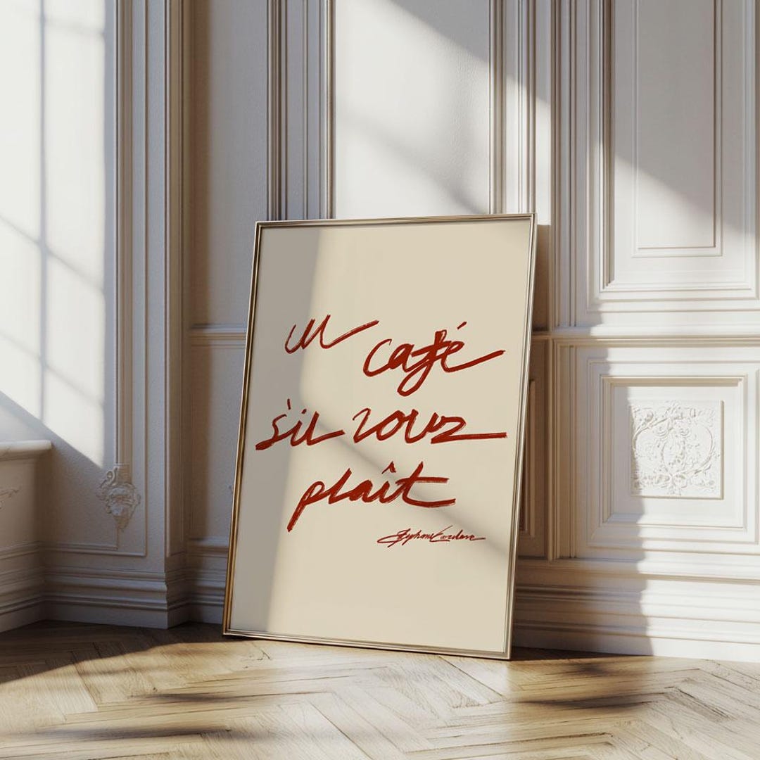 Un Cafe S'il Vous Plait Poster, French Coffee Poster, Espresso Print ...