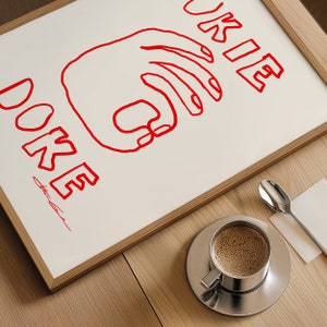 Okie Doke Print, Mid Century Print, Aesthetic Wall Art, Typography ...