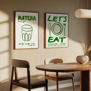 Matcha Poster, Trendy Print, Retro Coffee Poster, Vintage Food Poster ...