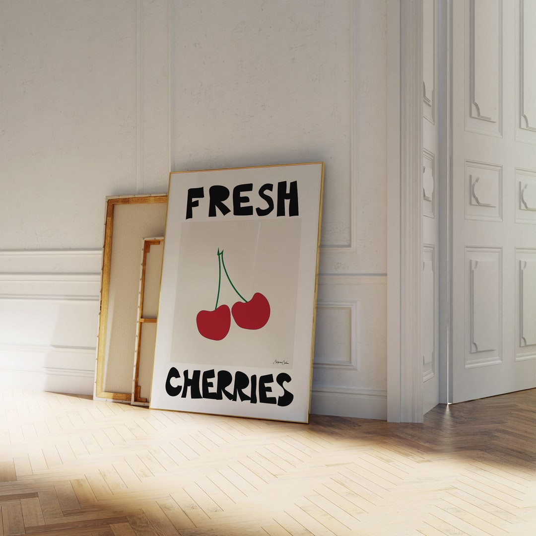 Fresh Cherries Poster - Fruit Poster - Pop Art Print - Food ...