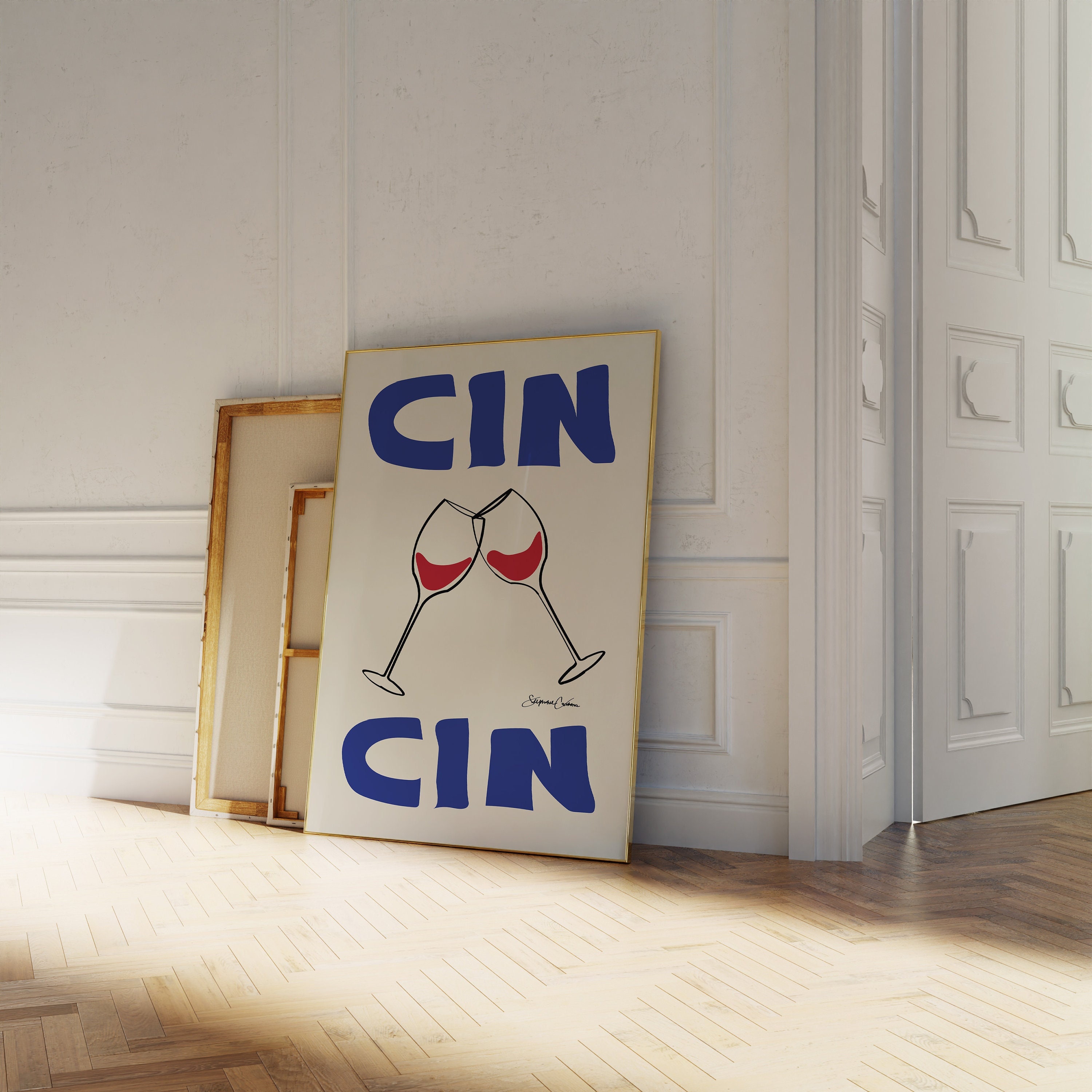 Cin Cin Print Retro Wine Print Bar Cart Art Retro - Etsy Australia