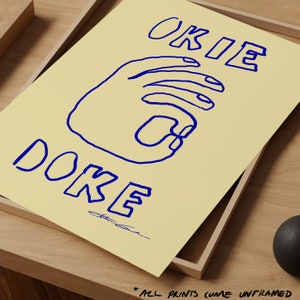 Okie Doke Print Trendy Wall Art, Mid Century Modern Print - Etsy