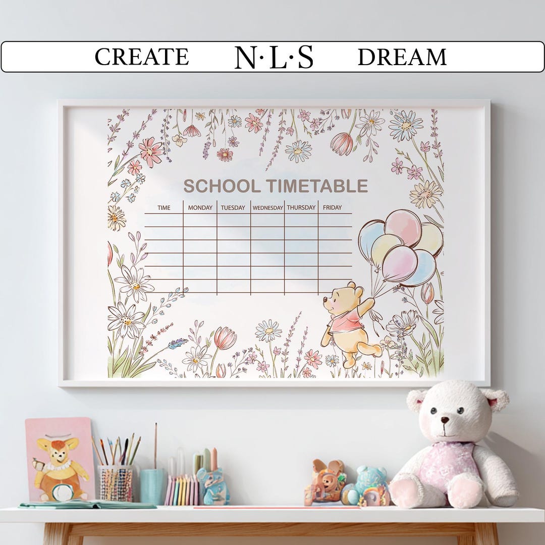 Winnie the Pooh Class Schedule | Kids Lesson Planner | School Timetable ...
