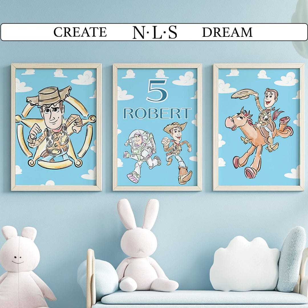 Toy Story Chase Wall Art Set | 3 Printable Posters | Editable Canva ...