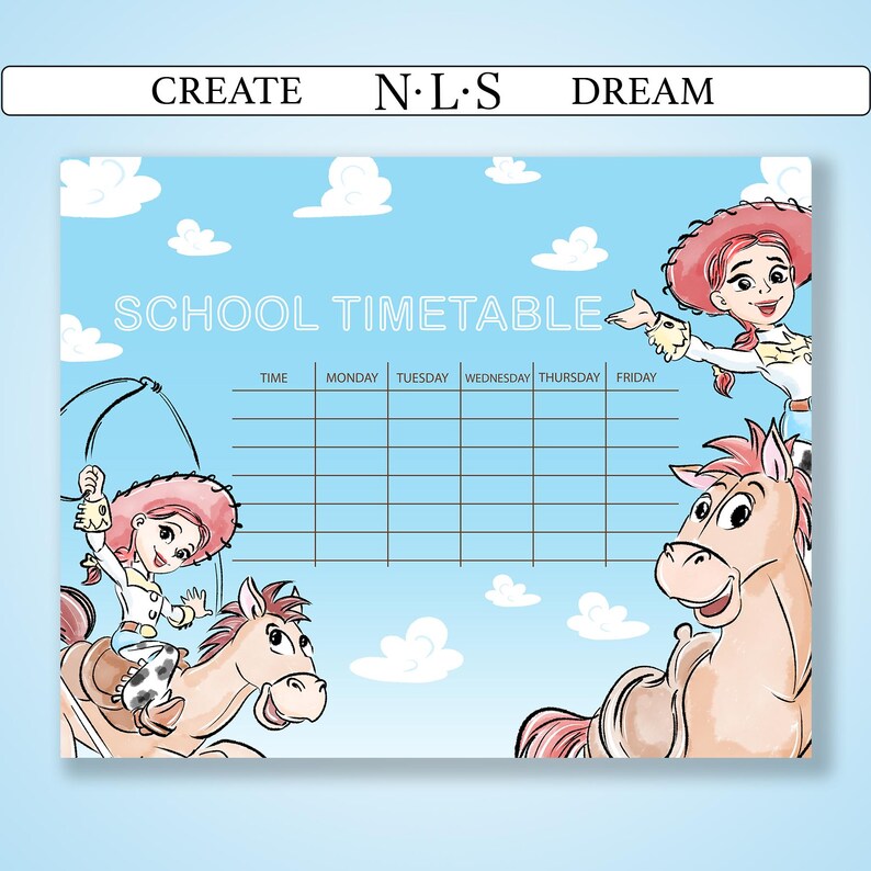 Toy Story Inspired School Timetable for Kids | Printable Class Schedule ...