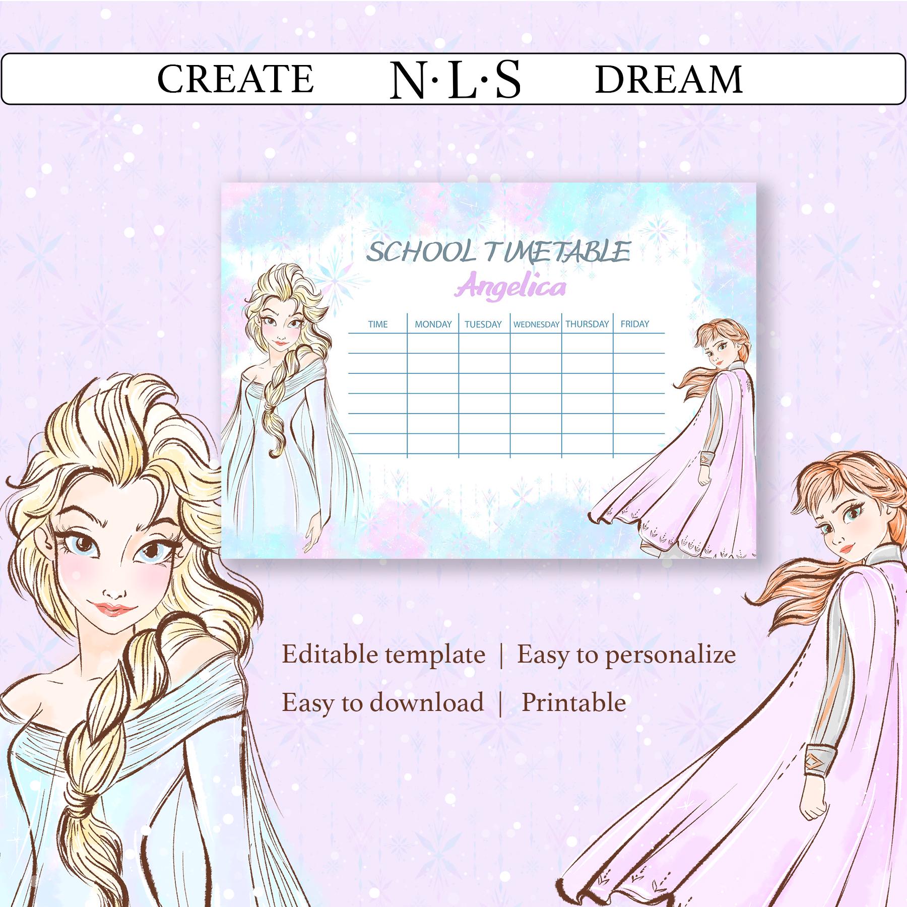 Frozen Printable Timetable, Student Planner (digital Download) - Etsy