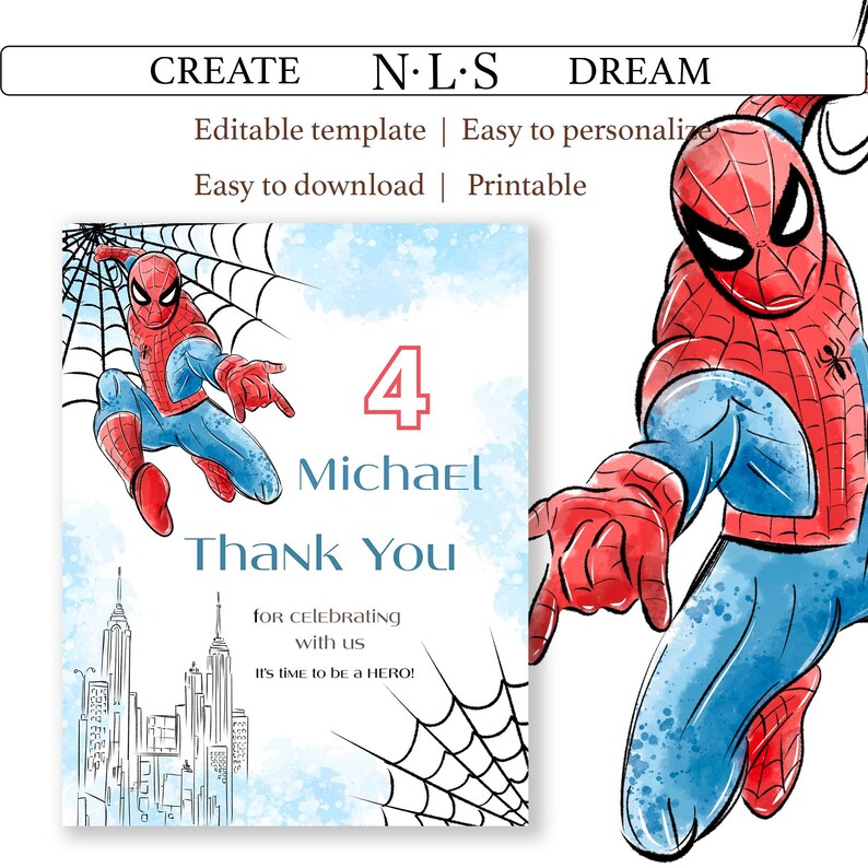Spider Man Gift Label | Editable Canva Template | Personalized ...
