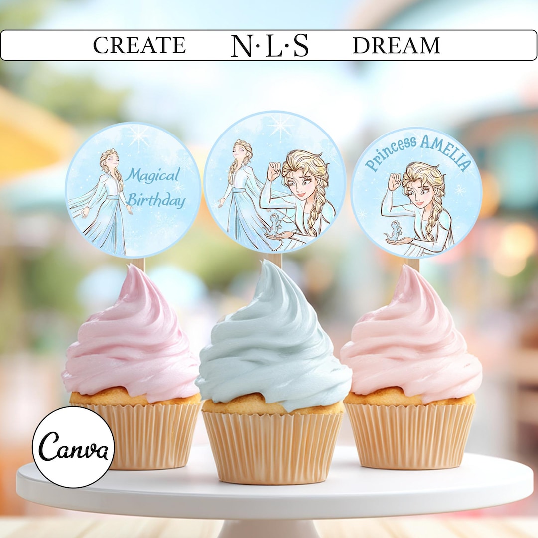 Frozen Cupcake Toppers Frozen Cake Topper Elsa Cupcake Toppers Frozen ...