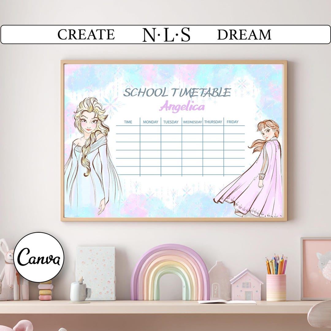 Frozen Printable Timetable, Student Planner (digital Download) - Etsy