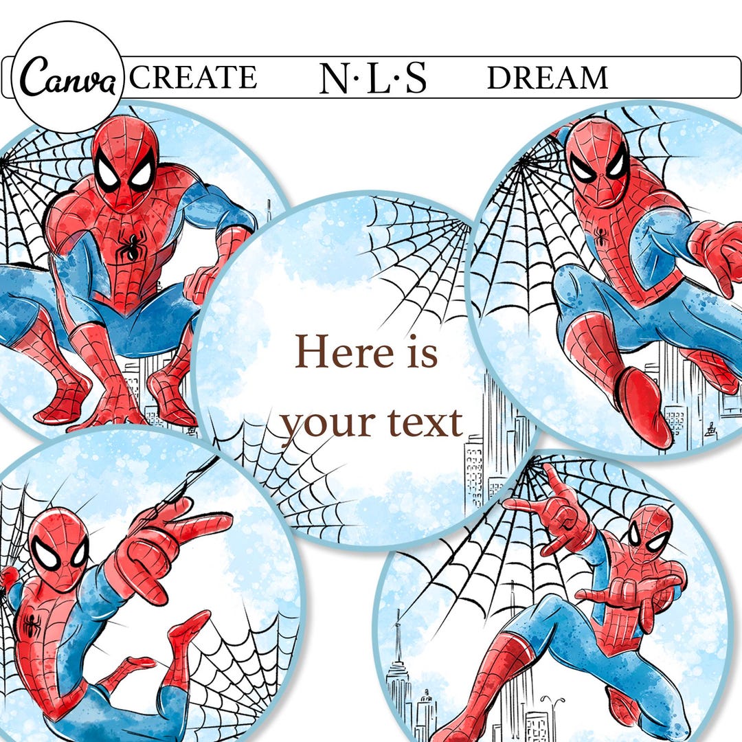 Spider Man Cake Topper | Editable Canva Template | Personalized ...