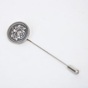 Family Crest Stick Pin Shield Coat of Arms Sterling Silver Gift for Him ...