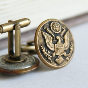 US Army Cuff Links Military Cufflinks Eagle America - Made With Vintage ...