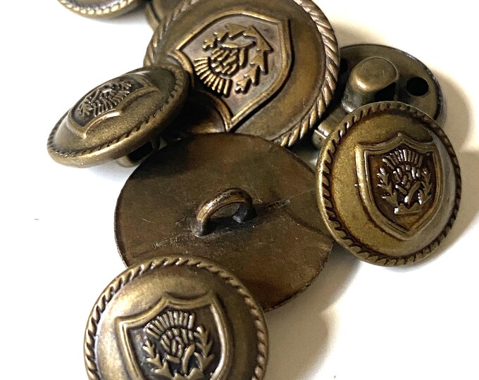 Scottish Thistle Buttons Set of 9 Great for Sports Jackets and Crafts ...