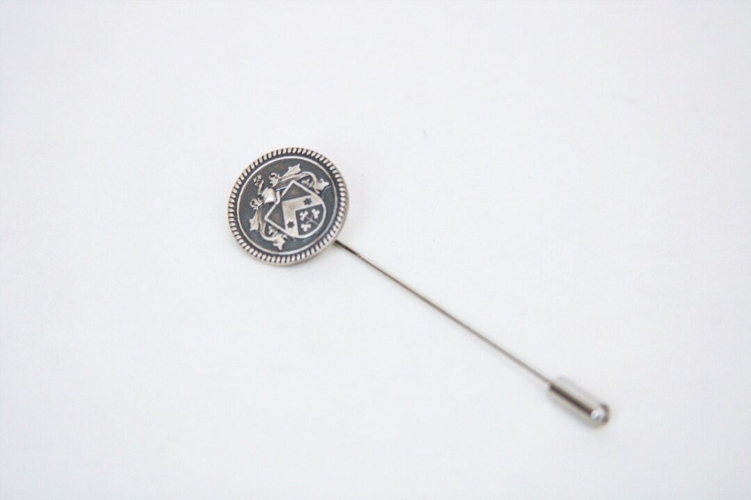 Family Crest Stick Pin Shield Coat of Arms Sterling Silver Gift for Him ...