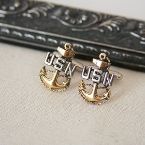 US Navy Cufflinks USN Anchor Cuff Links Military Gifts for Him Naval ...