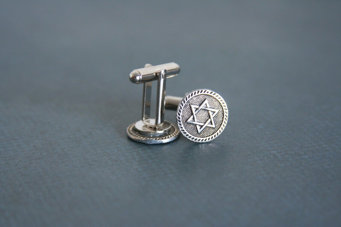 Star of David Cufflinks Jewish Judaism Cuff Links Mens Accessories Made ...
