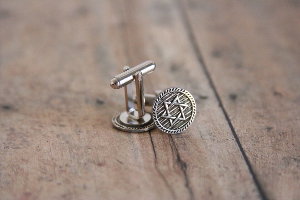 Star of David Cufflinks Jewish Judaism Cuff Links Mens Accessories Made ...
