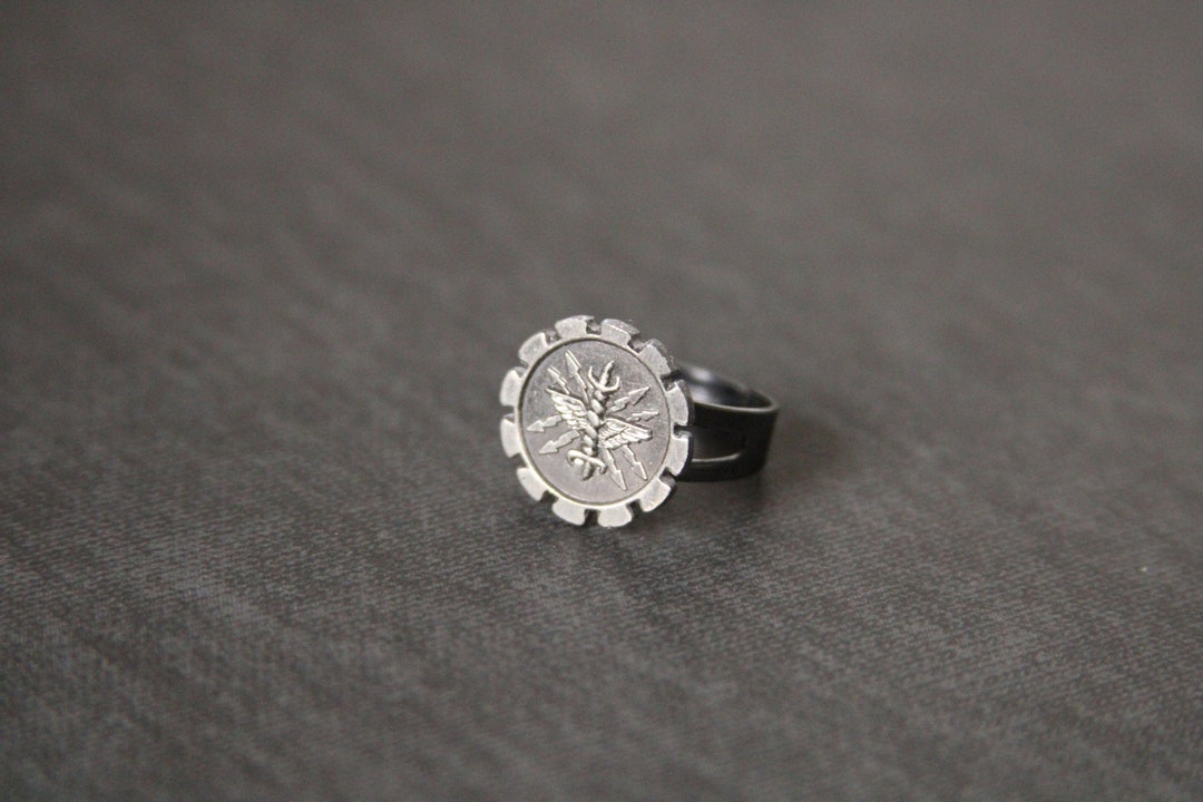 Air Force Achievement Ring Military Medal Jewelry Silver Tone Gear ...