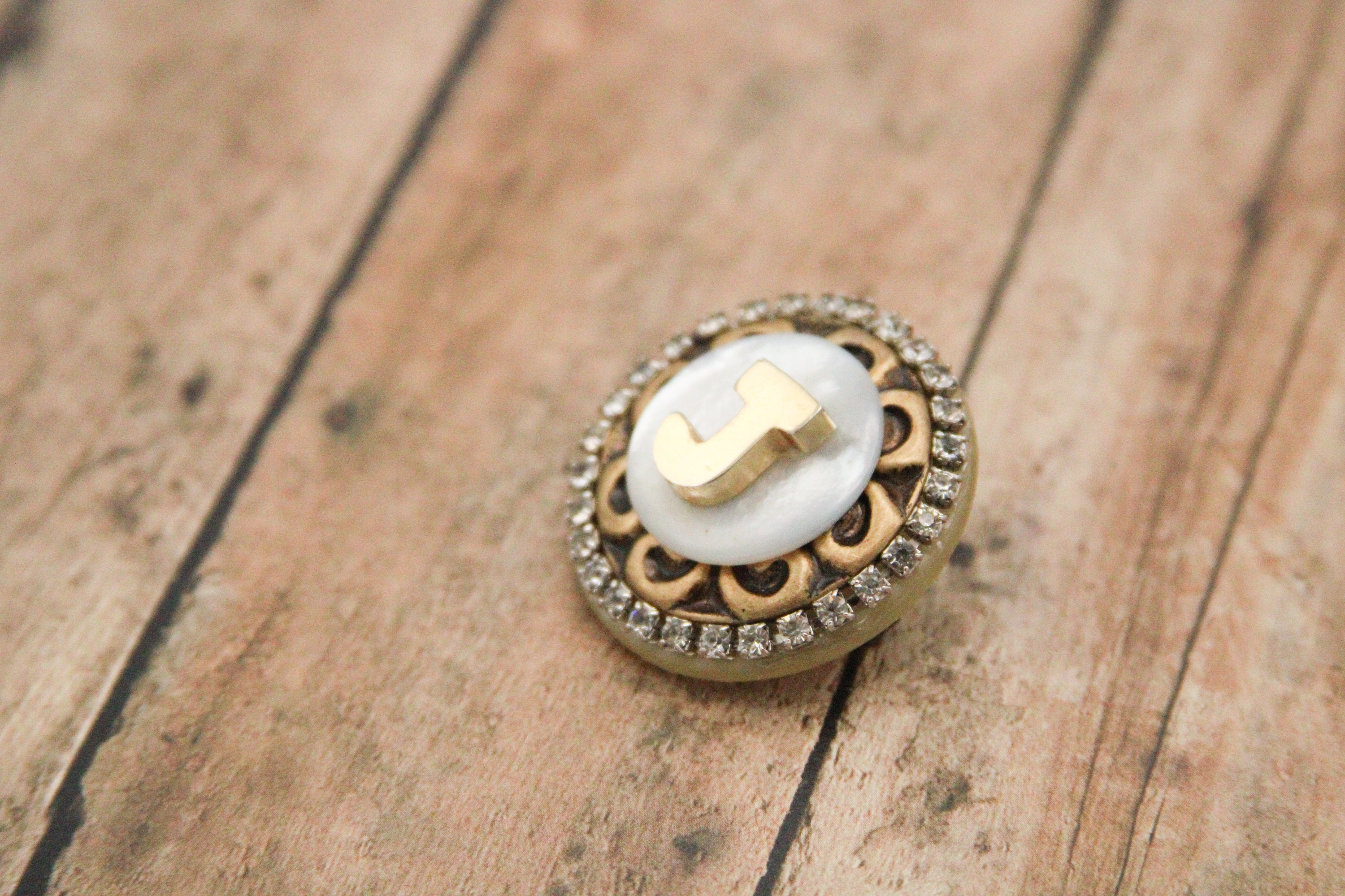 Letter J Pin Initial Brooch Rhinestones Button Lapel PScarf | Etsy