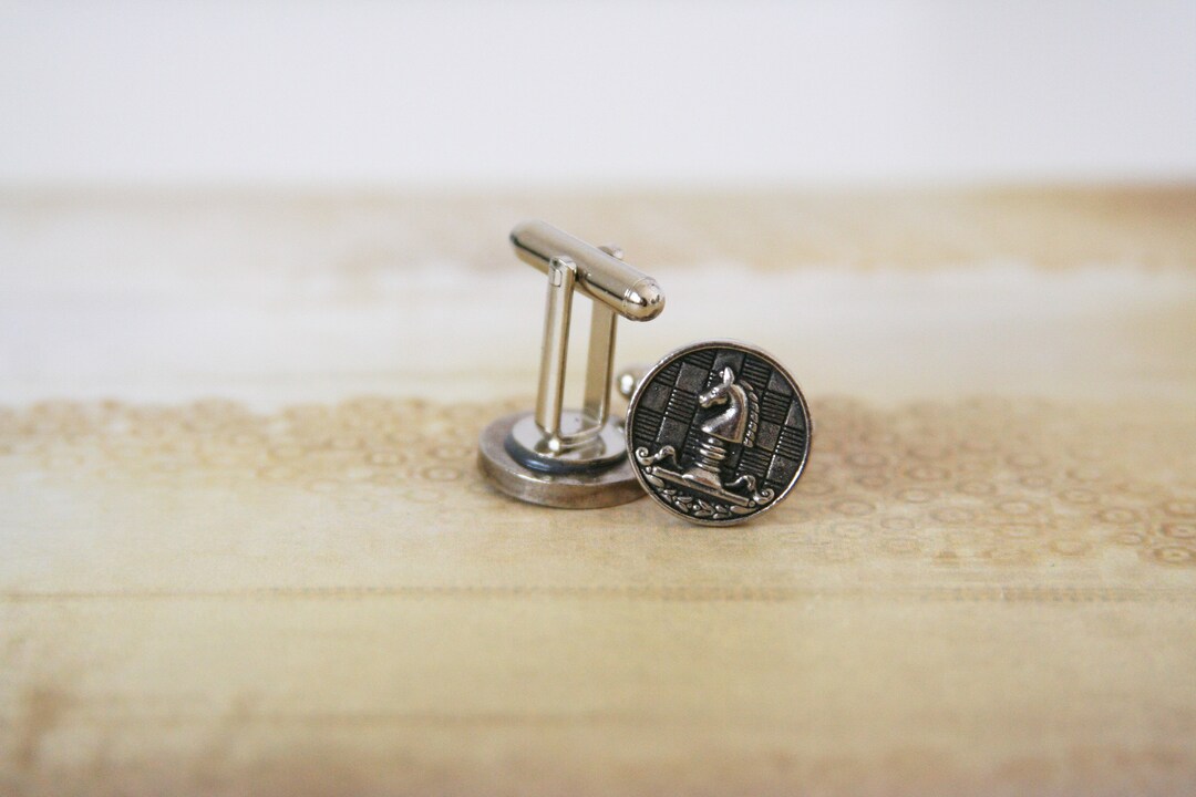 Chess Knight Cuff Links Board Game Player Cufflinks - Made With Small ...